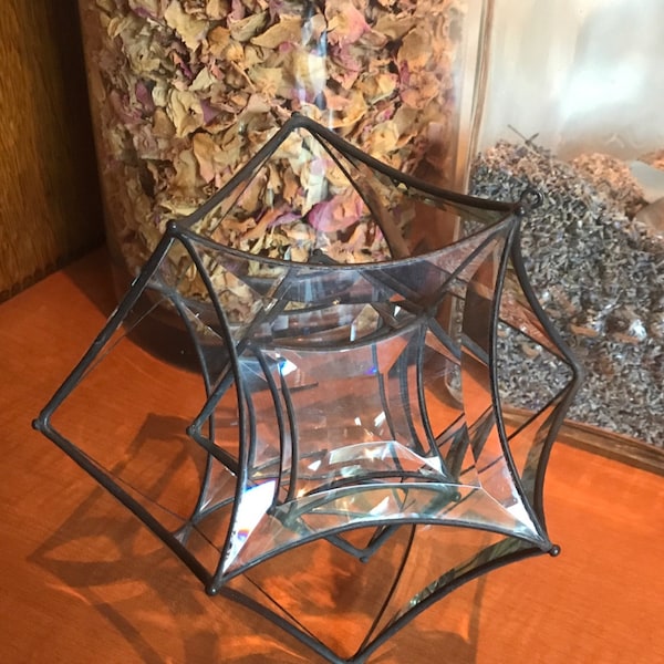 Extra Large Double Concave Beveled Glass Orb With Medium Concave Orb ...