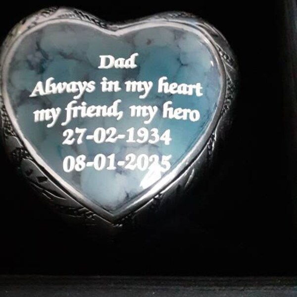 Plaque for Cremation Ashes Urn Name Label Necklace Medallion Urn Fully ...