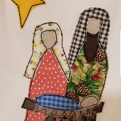 Nativity Christmas Applique Embroidery Design INSTANT - Etsy