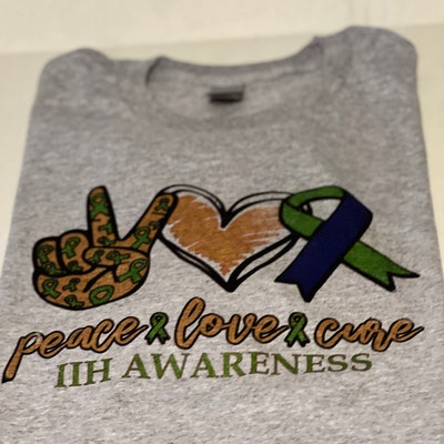 Peace Love Cure Svg, IIH Awareness, Peace Love Cure Idiopathic ...