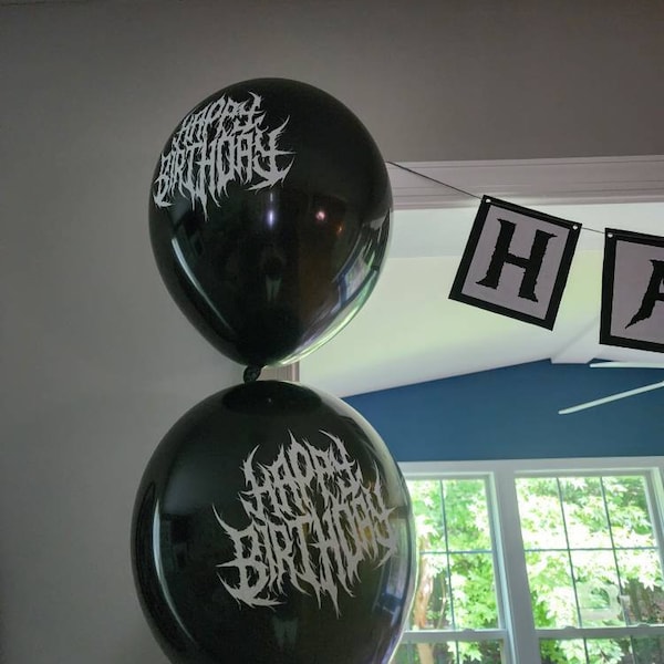 Heavy Metal Happy Birthday Balloons - Death Metal Balloons - Etsy
