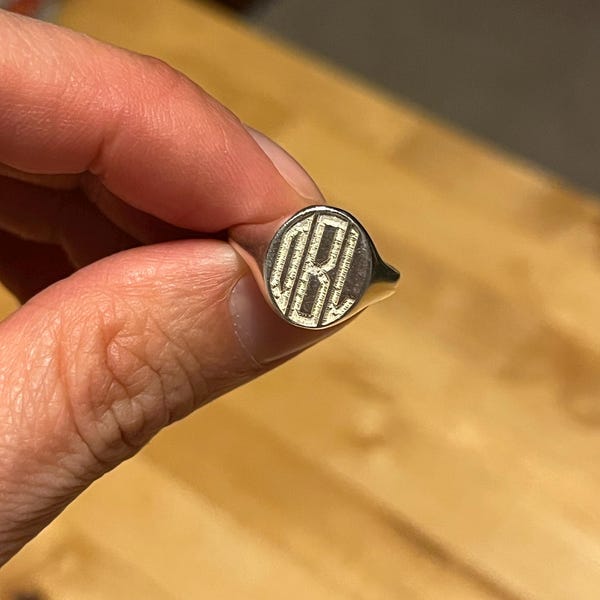 Sterling Silver Monogram Initial Ring, Circle Monogram Ring,personalized Dainty Ring, Custom ...