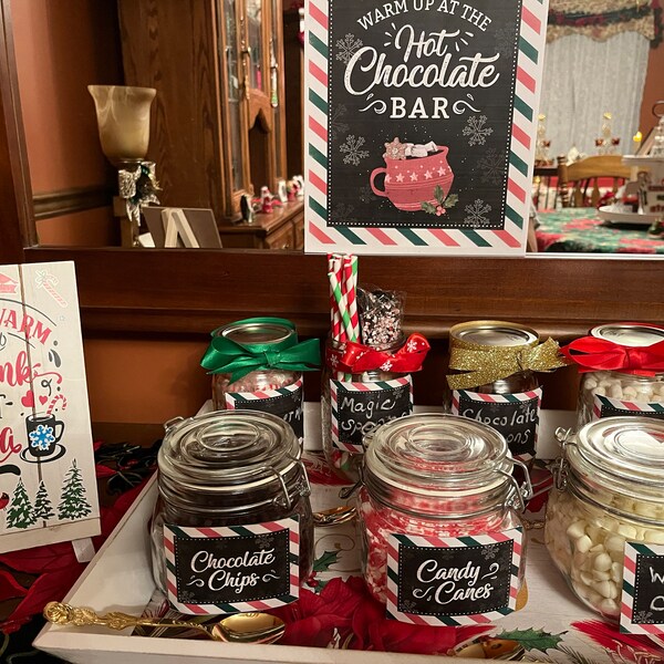 Hot Chocolate Bar Printable Kit, Hot Chocolate Party, Hot Chocolate Bar ...