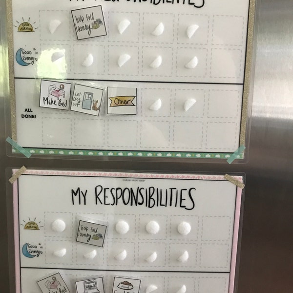 Responsibility Chore Chart, Printable Daily Routine for Kids - Etsy