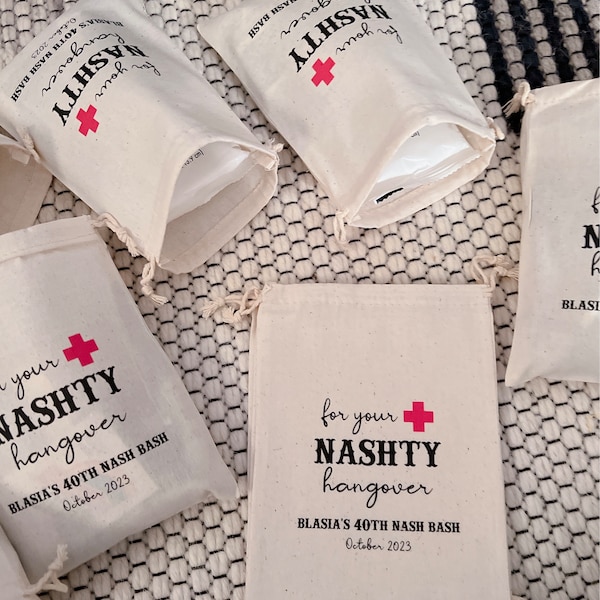 Set of 10 Nash Bash Survival Kit Bags party Hangover Kit for Your ...
