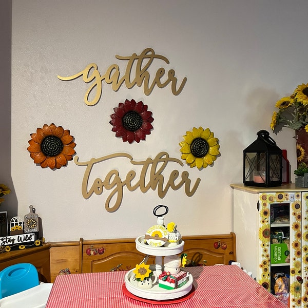 Gather Sign, Gather Wood Sign, Gather Wall Decor, Thanksgiving Decor ...