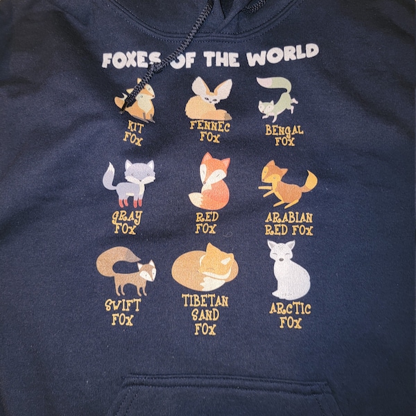 Foxes of the World T-shirt, Cute Fox Fans Birthday Gift Tshirt, Funny ...