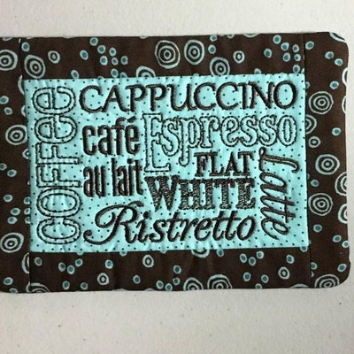 Coffee Mug Rug in the Hoop Machine Embroidery Design - Etsy