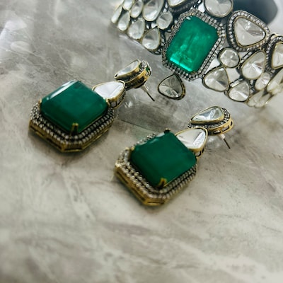 Tyaani Inspired Fine Quality Gold Plated Layered Black Onyx Silver ...