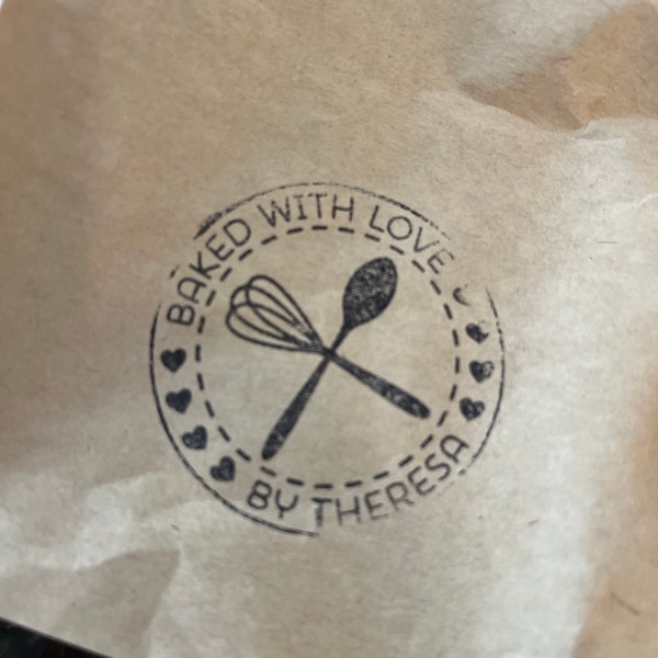 Personalized Baking and Cooking Rubber Stamp | Baked With Love Whisk ...