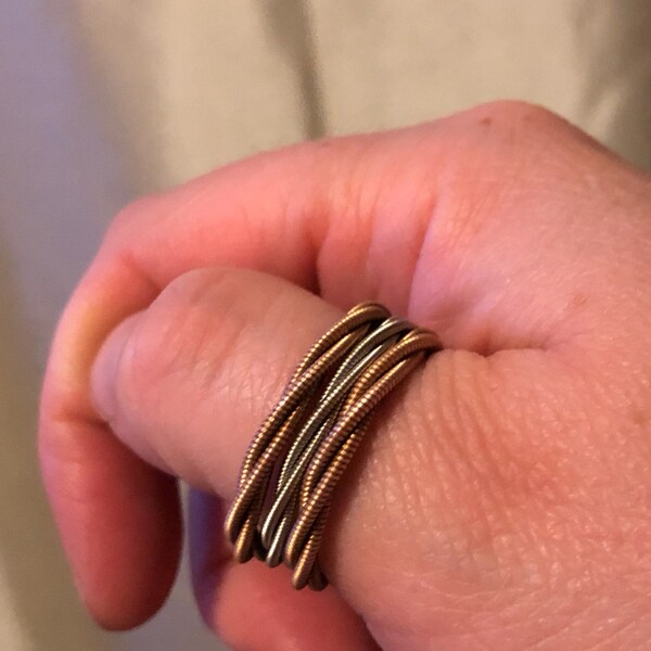 3 Stacked Guitar String Rings, Guitar Gifts, Stacking Ring Set, Stacking Rings, Stackable Rings ...