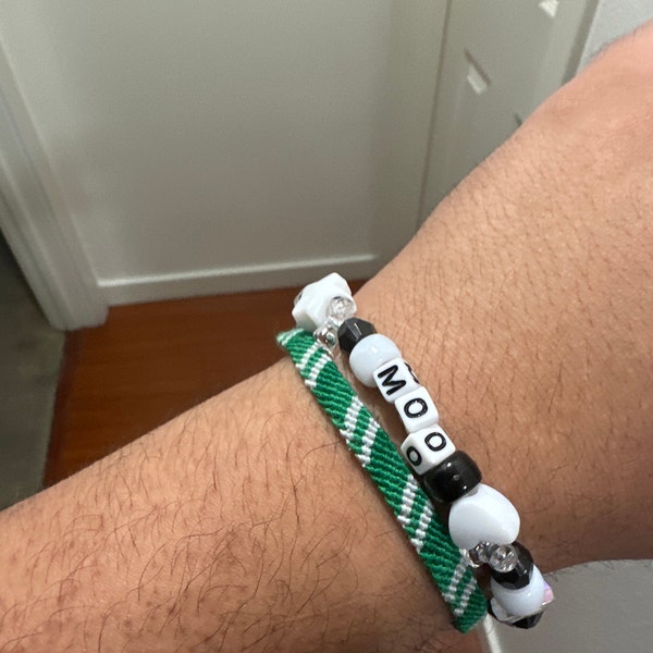 Moo Beaded Bracelet | Cow Aesthetic | Kandi Bracelet | Y2K Bracelet ...