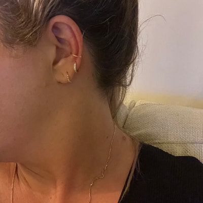 Silver Helix Cuff Ear Cuff Double Helix Cuff Hammered Ear Cuff ...