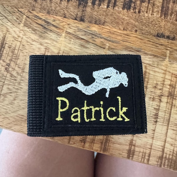 Custom Name Scuba Dive Tag, Personalized Embroidered Scuba BCD Name Tag ...