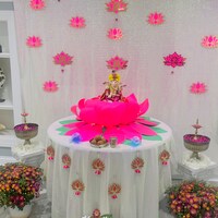 Buy Pack of 10 Beautiful Trending Lotus Hangings for Home Decor, Puja ...