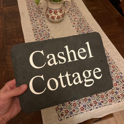 Rustic Natural Slate House Sign Plaque Door Number Street Name ...