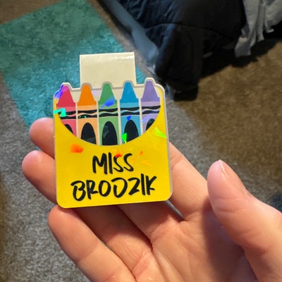 Teacher Crayon Box Magnetic Bookmark, Teacher Appreciation Gift ...