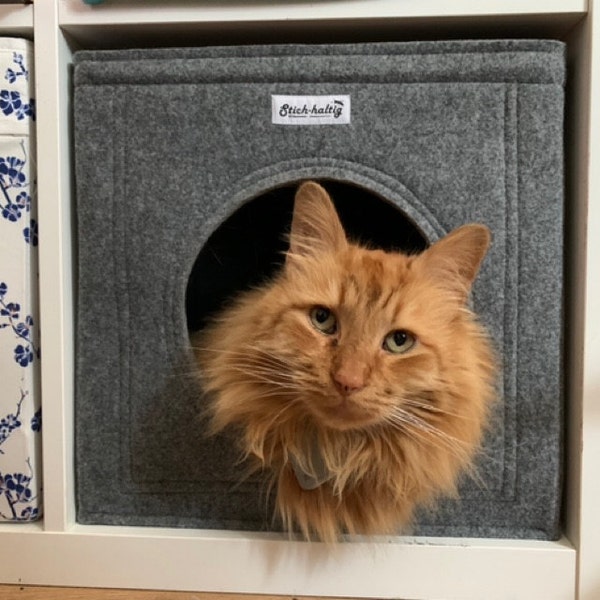 Felt Cat Cave Fits Into Ikea Expedit and Kallax, Cat Cube, Felt Cat Bed ...