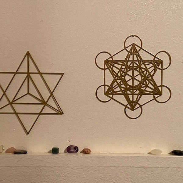 Sacred Geometry Metal Wall Art Set of 4, Home Meditation Metal Yoga ...
