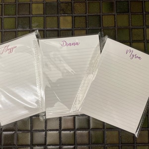 Personalized Notepad Purple Floral Memo Pad Customize Beautiful Writing ...