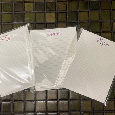 Personalized Notepad Purple Floral Memo Pad Customize Beautiful Writing ...