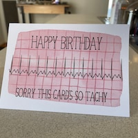 ECG Trace Funny Card Doctor/nurse/paramedic Valentines - Etsy UK