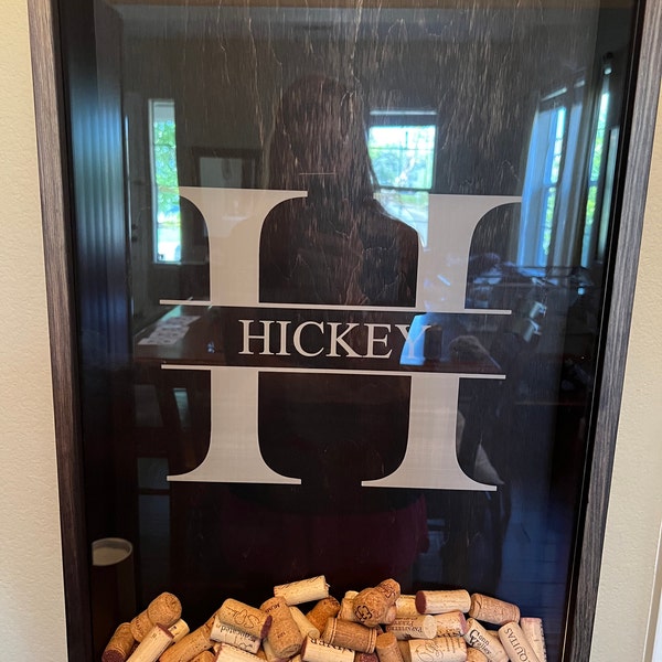 BLACK Wine Cork Holder, Wine Cork Art, Wine Cork Display Case, Shadow ...