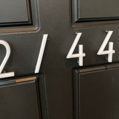 4 Inch Modern House Numbers Custom Address Sign Art Deco Mailbox Door ...