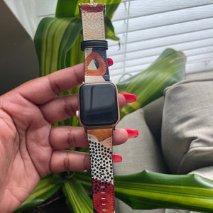 Rustic Abstract Shapes Apple Watch Band Series 3 4 5 6 7 8 SE 38mm 40mm ...