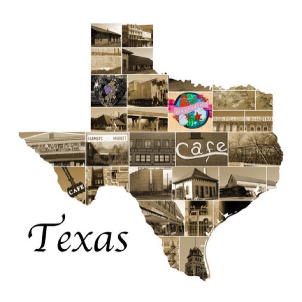 Texas State Photo Collage Texas Map Collage Texas State Shape for New ...
