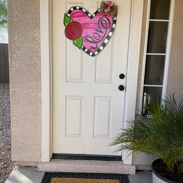Personalized Door Hanger - Valentine's Day Door Hanger - Valentine Door ...