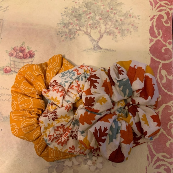 Fall Scrunchie, Fall Hair Ties, Satin Scrunchies, Gift for Her, Fall ...