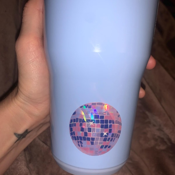 Holographic Disco Ball Vinyl Sticker L Water Bottle Sticker | Laptop ...
