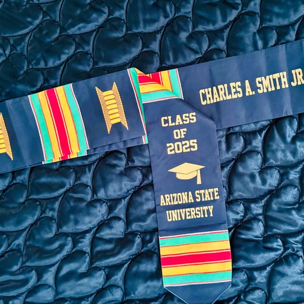 Personalized African American Stole, Kente Graduation Sash, Class of ...