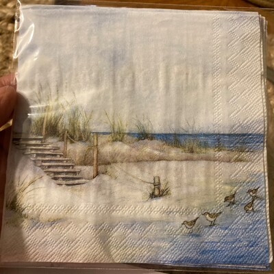 Decoupage Napkins Beach Scene Paper Napkins Set of 3 Cocktail Size - Etsy