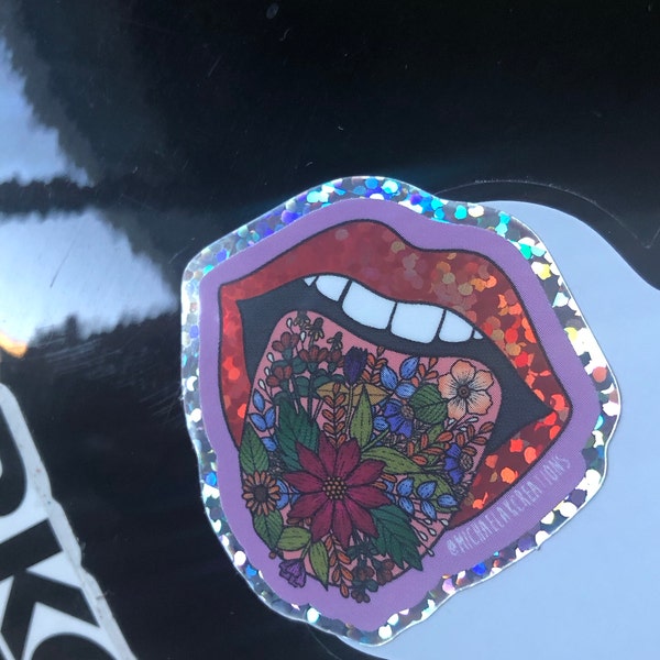 Mouth Sticker | Flower Mouth Sticker | Stickers for Hydroflask |flower ...