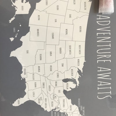 US Map With Pins, United States Push Pin Map for Couples, Wall Art ...