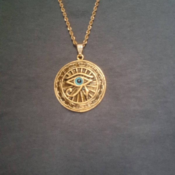 Shiny Gold Eye of Horus Charm Necklace by the Healing Gypsy * Eye of ...