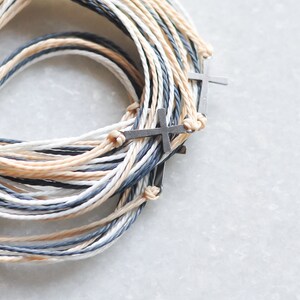 Multi-string Christian Cross Bracelet Waterproof & Adjustable Wax ...