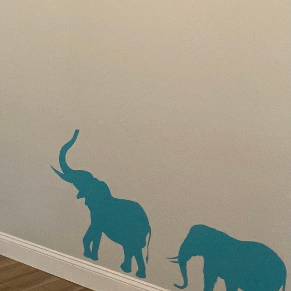 Marching Elephants Wall Decal - Elephant Wall Sticker, Nursery Decal ...