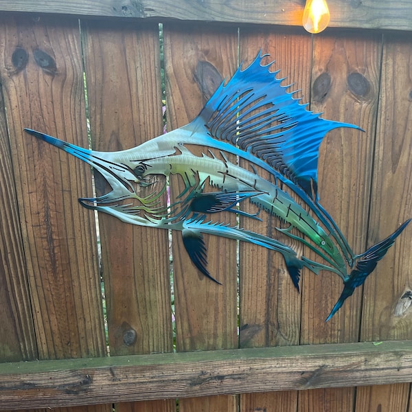 Metal Redfish Plasma Cut Sign Art Red Fish Fishing Lake Ocean Beach ...