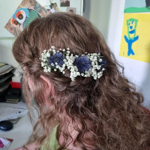 Thistle Hair Pins, Gypsophila Wedding Hair Clips, Set of 5 - Etsy
