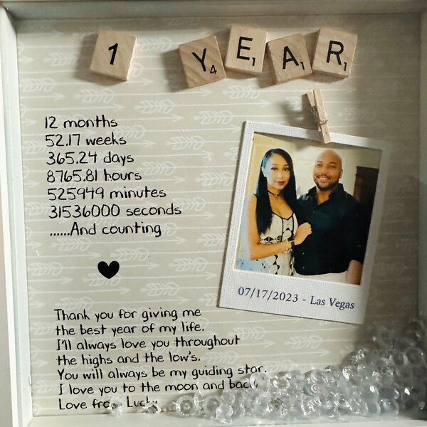 Personalized First Anniversary Frame: Scrabble Tile Gift - Etsy