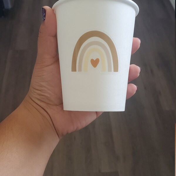 Boho Cups/boho Rainbow Cups/brown Boho Cups/brown Boho Birthday Party ...