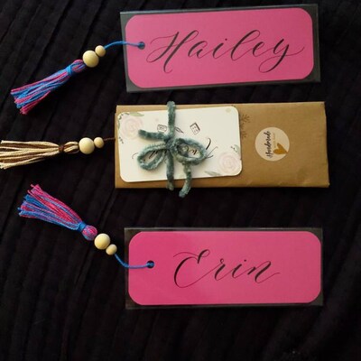 Personalized Bookmark, Bookmarks Custom, Calligraphy Bookmarks, Tassel ...