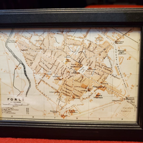 1909 Forli Italy Antique Map - Etsy