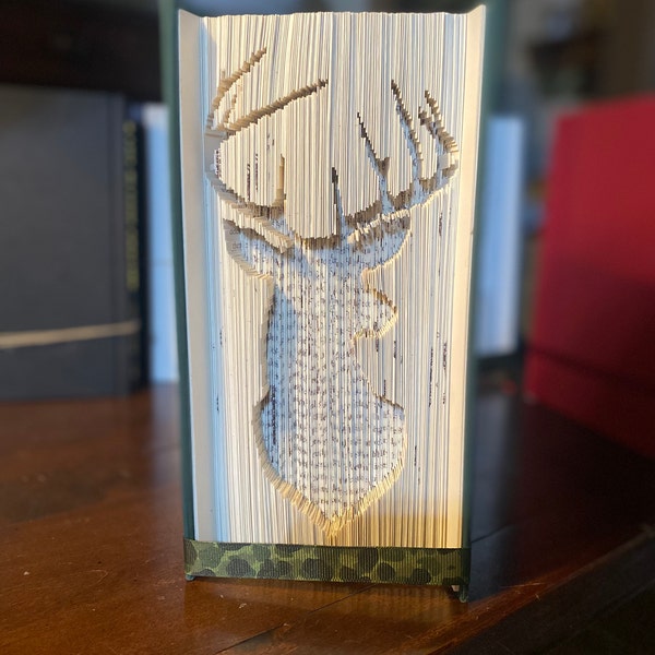 Folded Book Art Pattern - Buck, Deer, Stag, Cut and Fold Pattern - Etsy