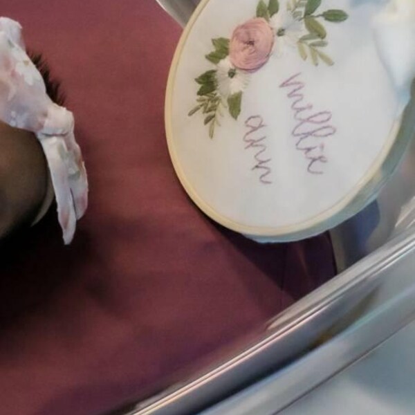 Hand Embroidered Name Hoop, Personalized Embroidery Hoop, Baby Name ...