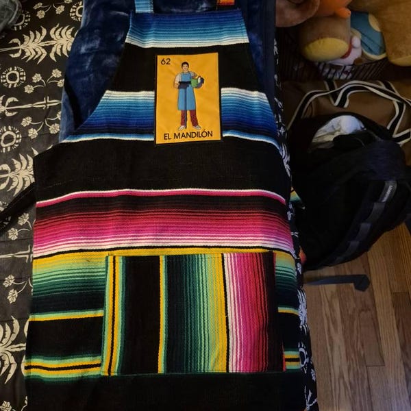 Mexican Loteria Apron Mandil La Diablita Loteria Apron Cooking Sarape ...