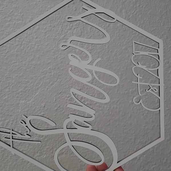 Personalized Wreath Sign, Custom Family Name Sign, Laser Cut Wood Door ...